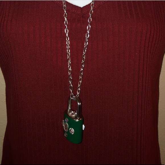 Jewelry | Vintage Green Lock Necklace | Poshmark